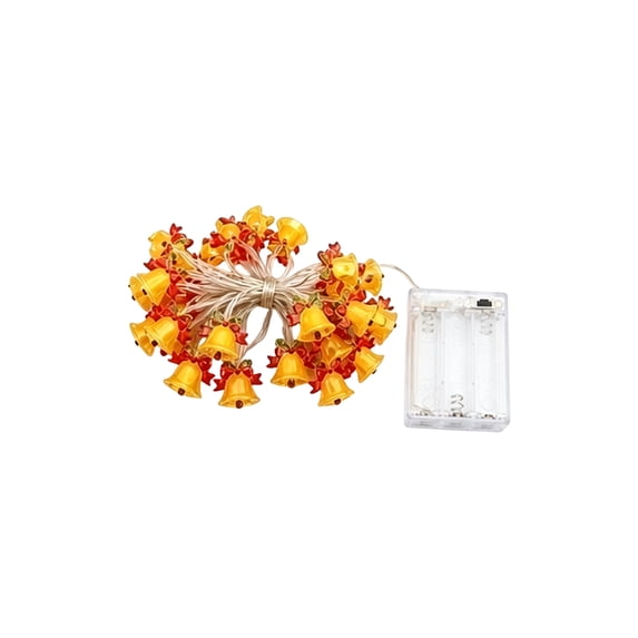 Christmas Bell String Lights, Warm White Battery Operated Constant On ...