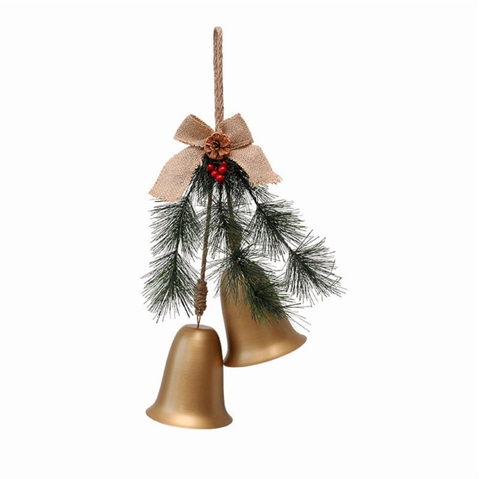 Christmas Bells Hanging Ornament Decorative Bells with Pine Needle ...