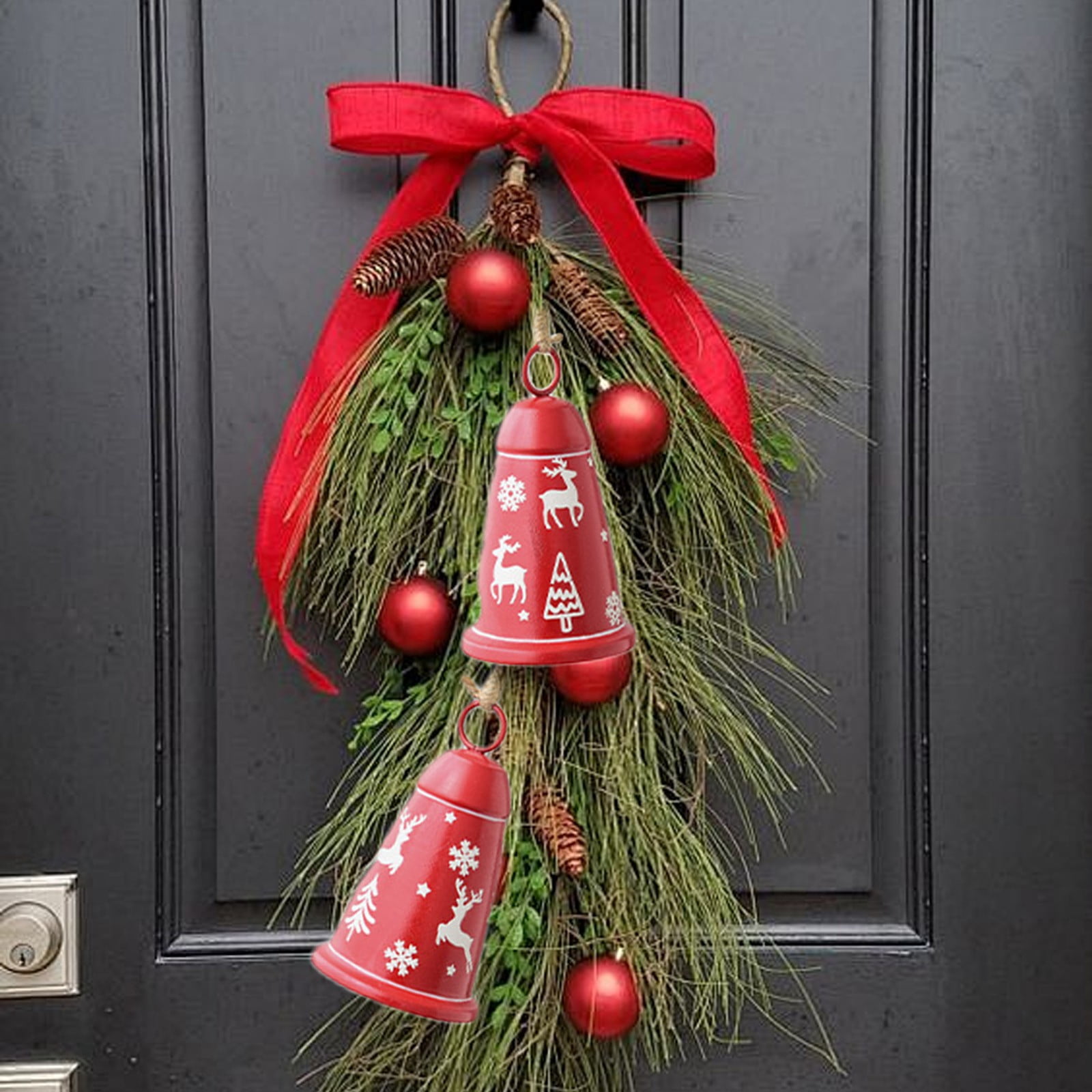 Christmas Bells Nordics Flocking Bells Christmas Decorations Window ...