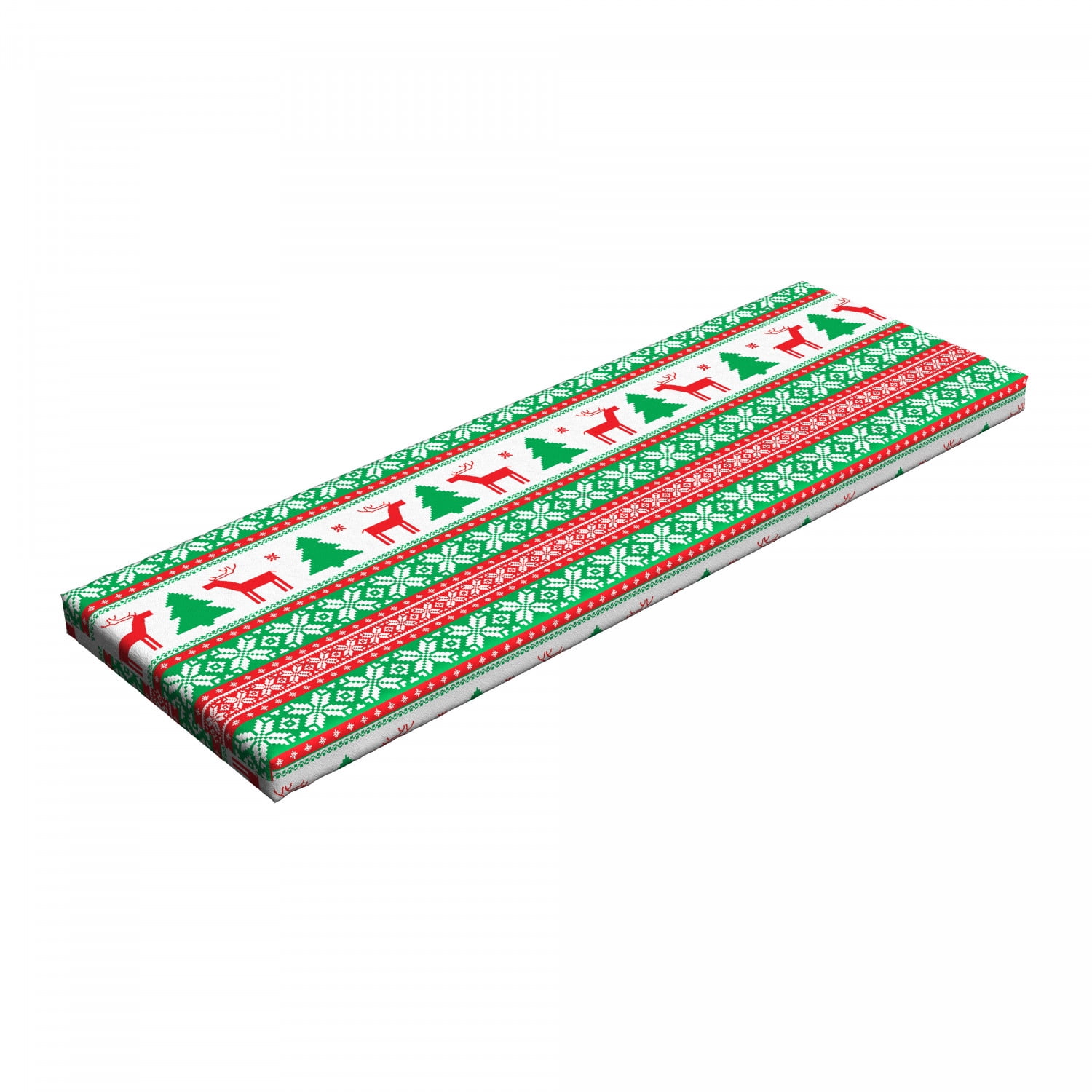 Christmas Bench Pad, Knit Style Graphic Reindeer Star and Snowflake ...