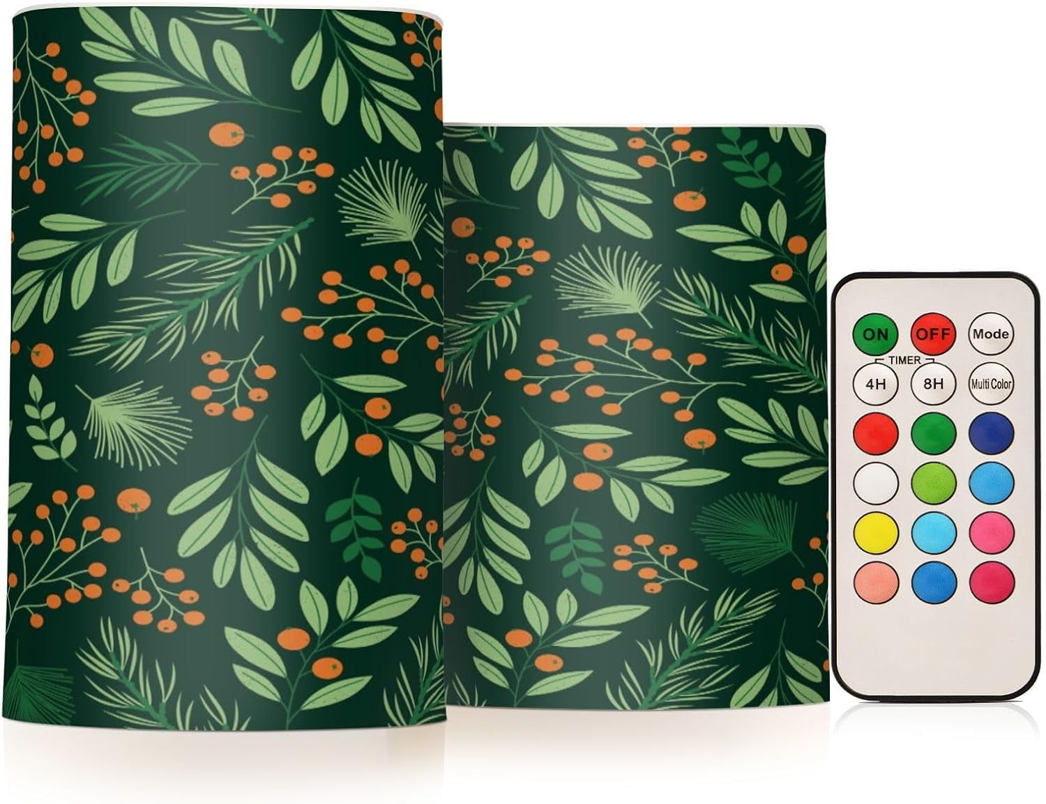 Christmas Berry Flameless Candles Flickering Flameless Candle Battery ...