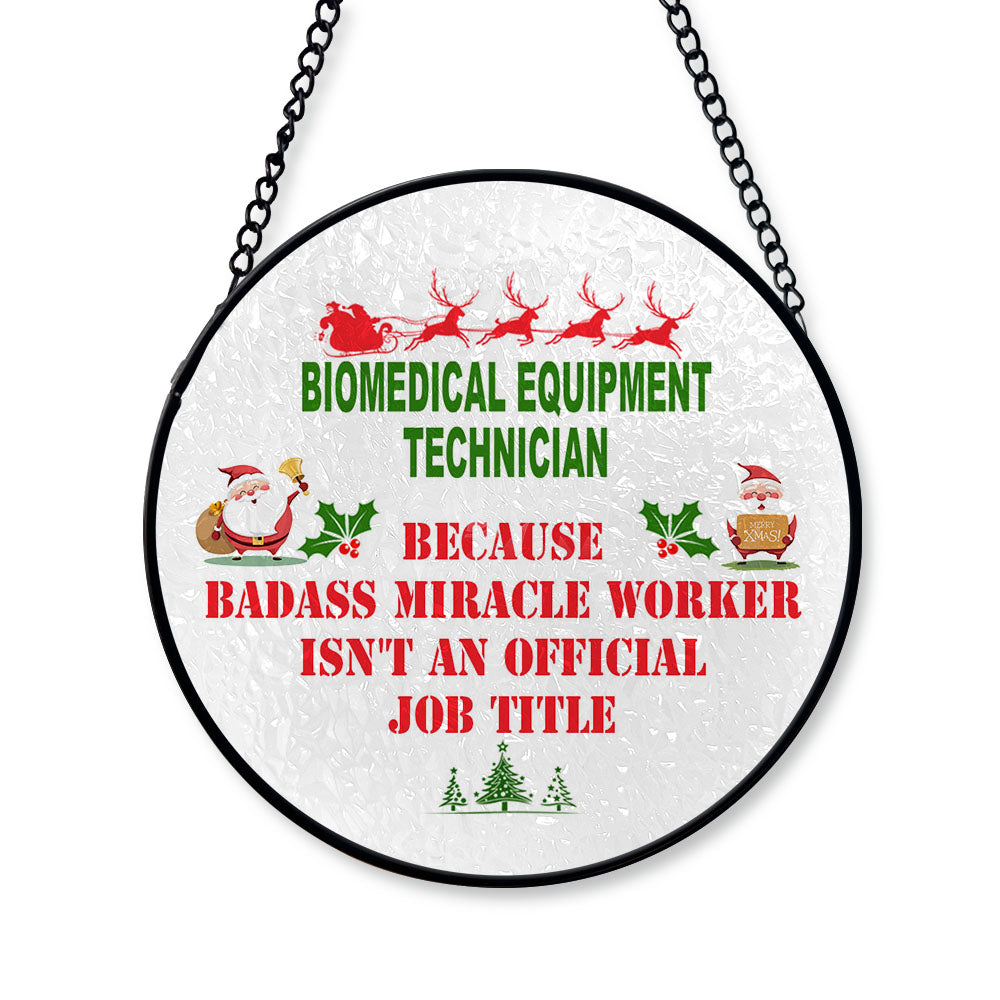 Christmas Biomedical Equipment Technician Stained Glass Window Hanging ...