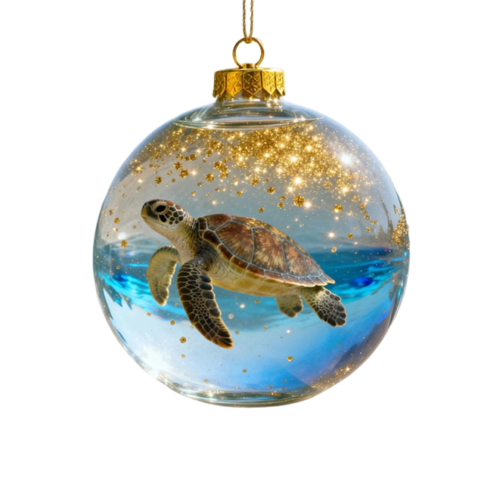 Christmas Birds Glass Ornament, Clear Glass Turtle Hang for Xmas Tree ...