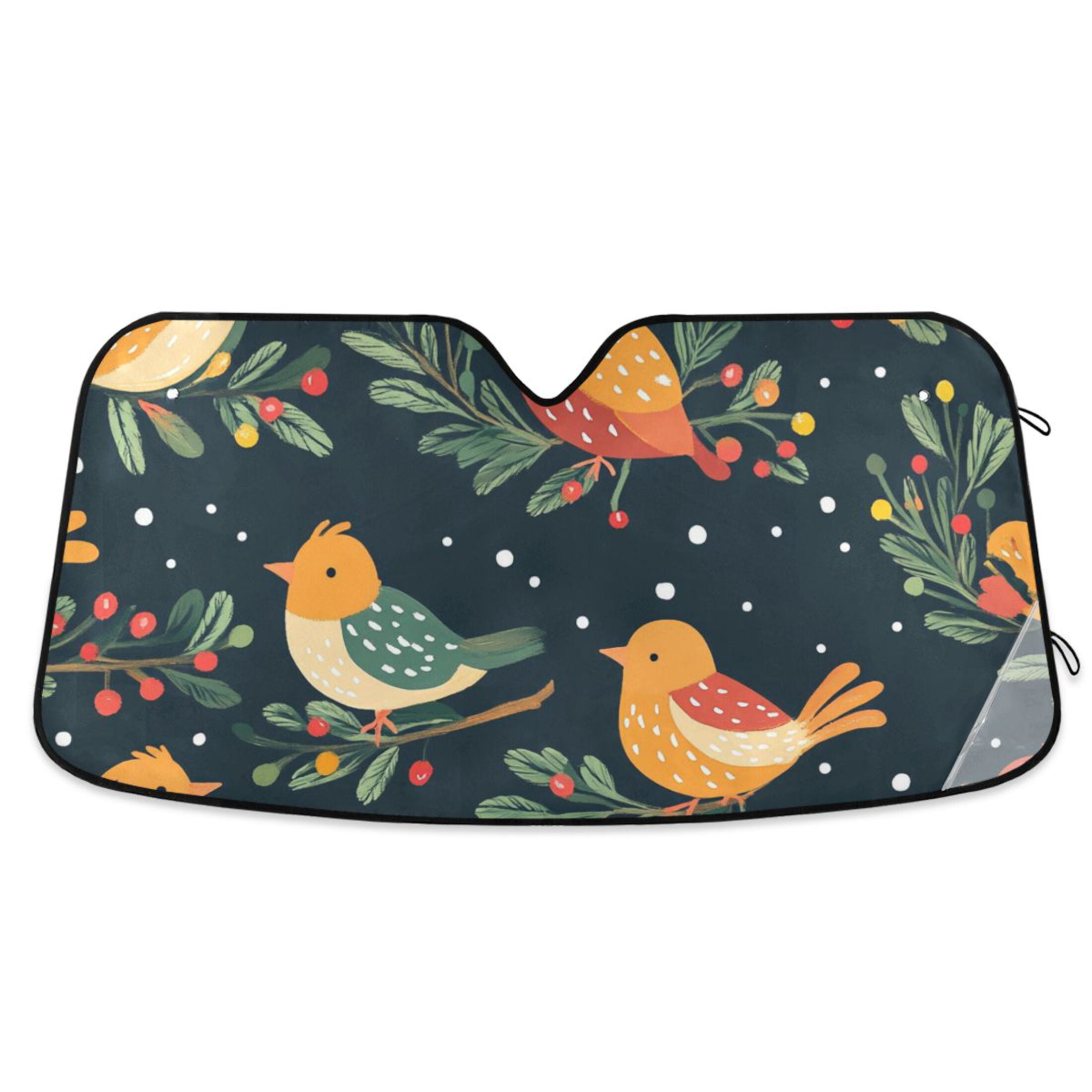 Christmas Birds Leaves Car Windshield Sun Shade Reflector Sunshade ...