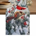 Christmas Birds Table Runner 60 Inches, Pine Cones Branches Berry Xmas ...