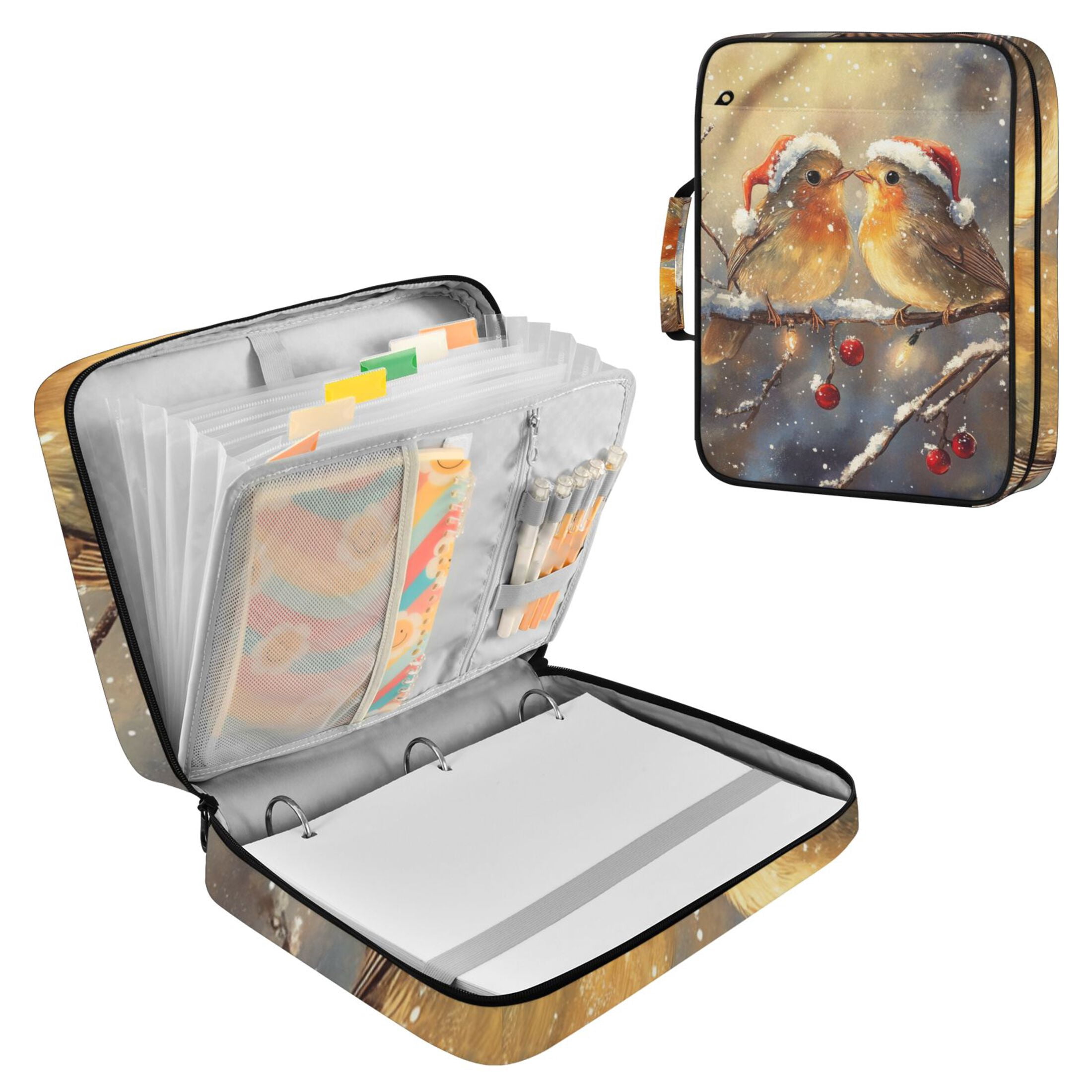 Christmas Birds Trees Snow Accordion File Organizer Expanding File ...