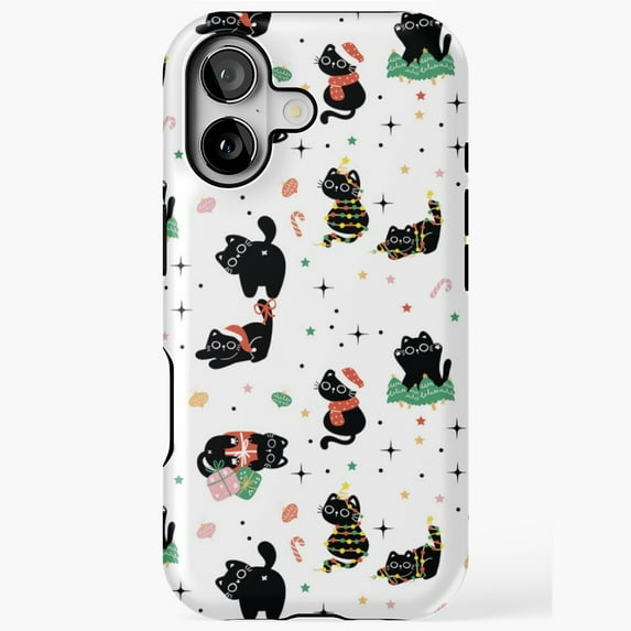 Christmas Black Cat Mom Gift Case for iPhone 11 12 13 14 15 16 17 Pro ...