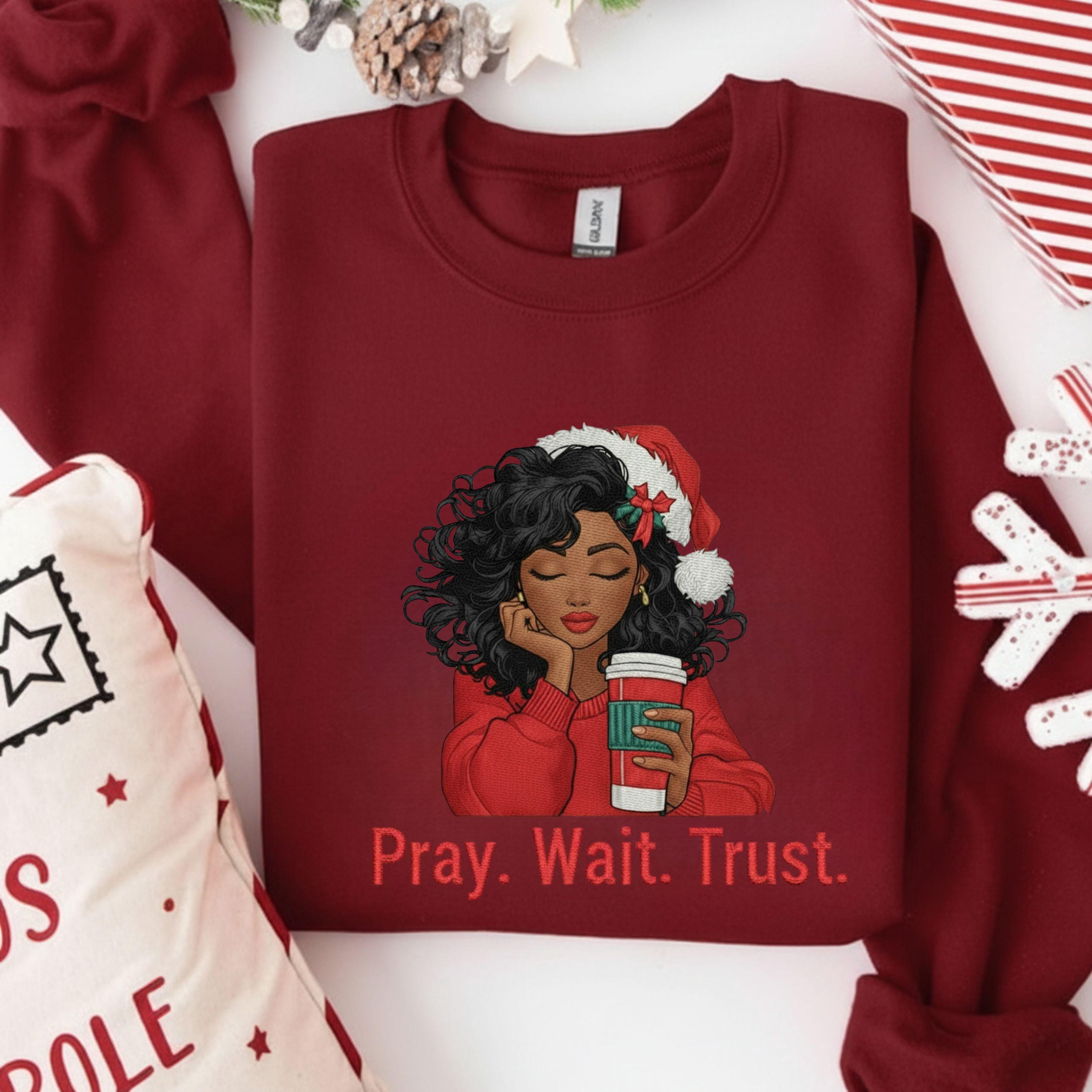 Christmas Black Christian Embroidered Sweatshirt Melanin Holiday ...