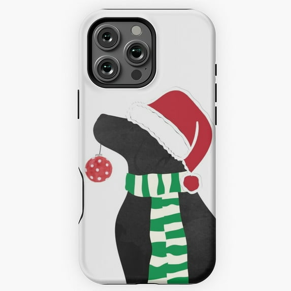 Christmas Black Lab Festive Dog Art iPhone Case 17 16 15 14 13 12 11 ...