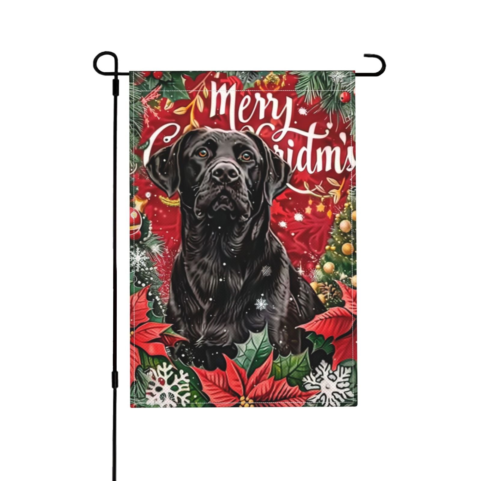 Christmas Black Lab Garden Flag Merry Christmas Labrador Dog Yard Flag ...