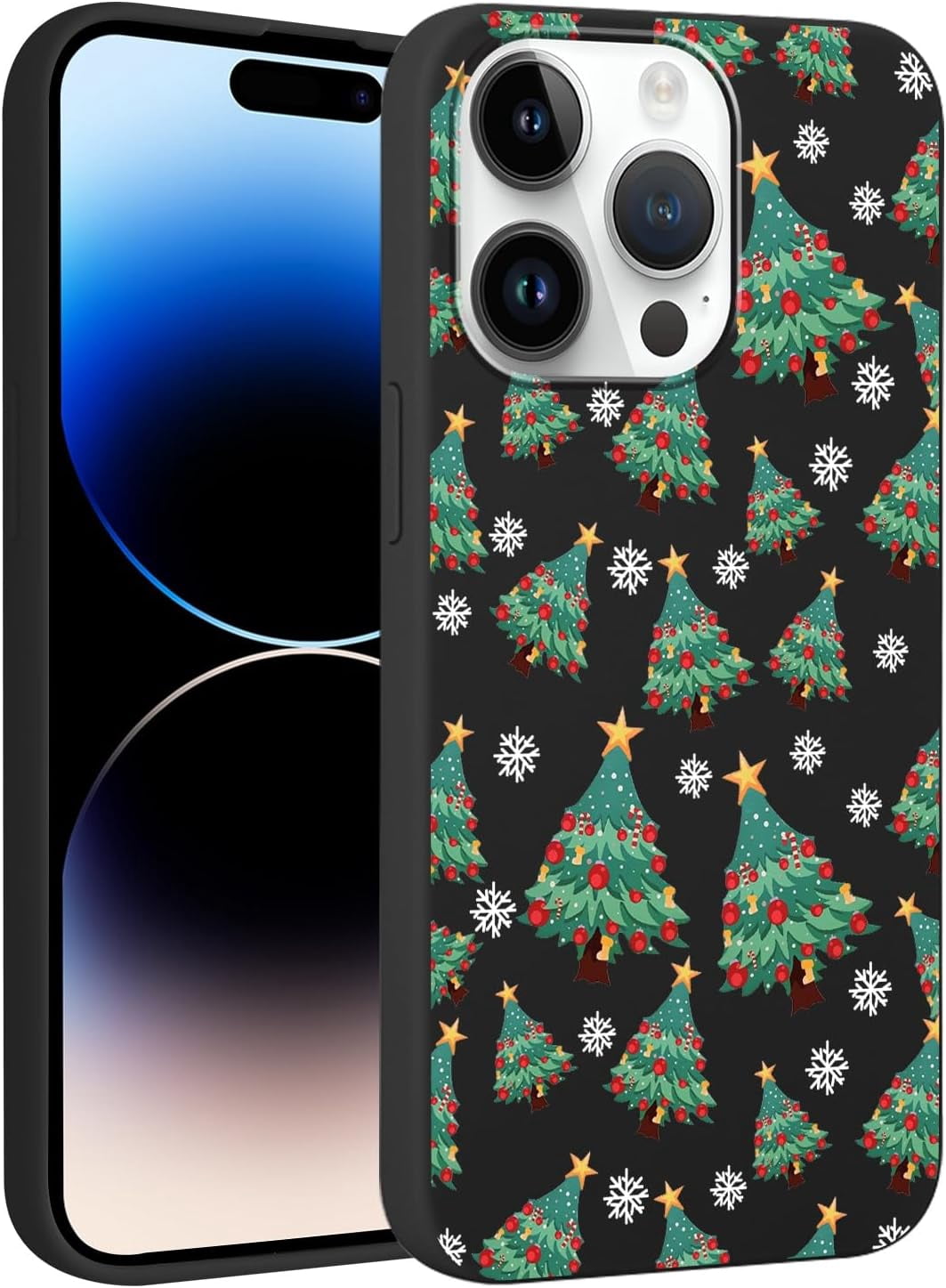 Christmas Black Print Phone Case for iPhone 16 Pro 6.3", with ...