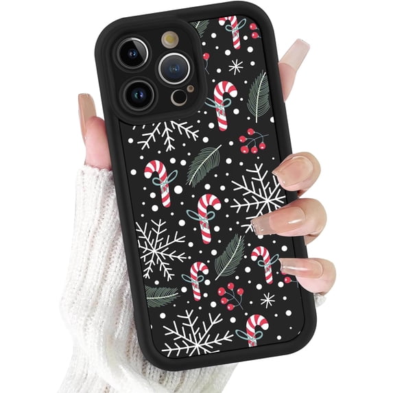 Christmas Black Print Phone Case for iPhone 16 Pro 6.3", with ...