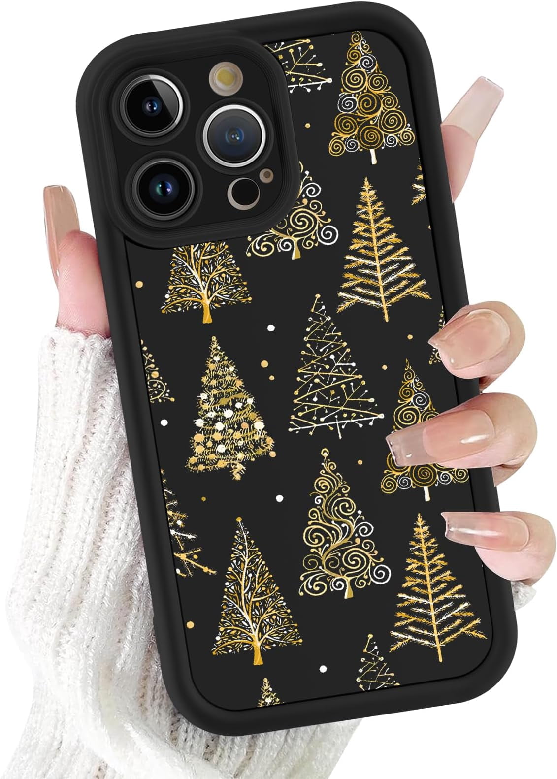 Christmas Black Print Phone Case for iPhone 16 Pro Max 6.9", with ...