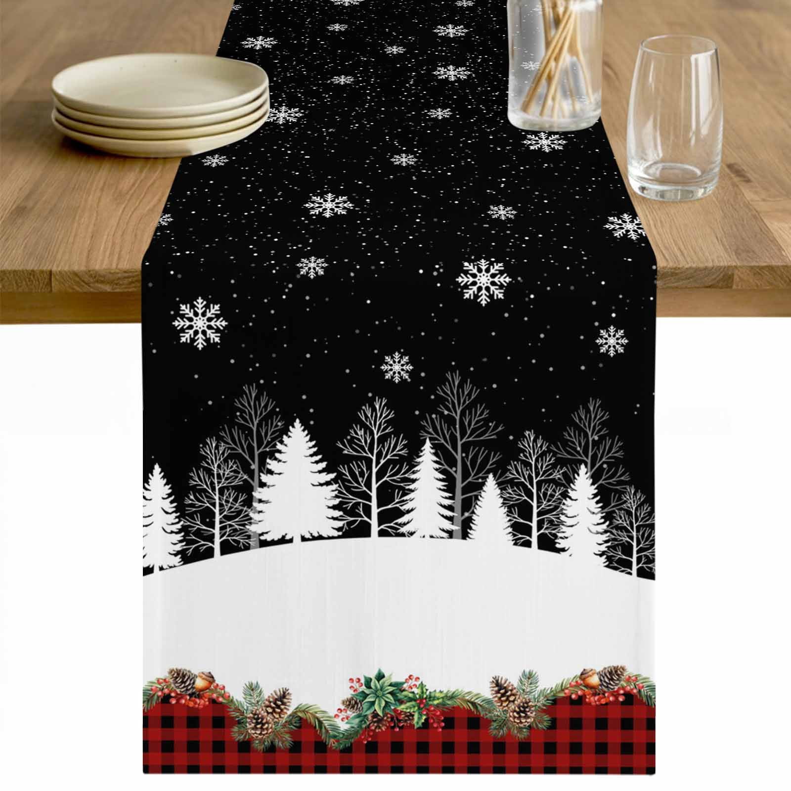 Christmas Black Table Runner 72 Inches Long Farmhouse Dress Scarves ...