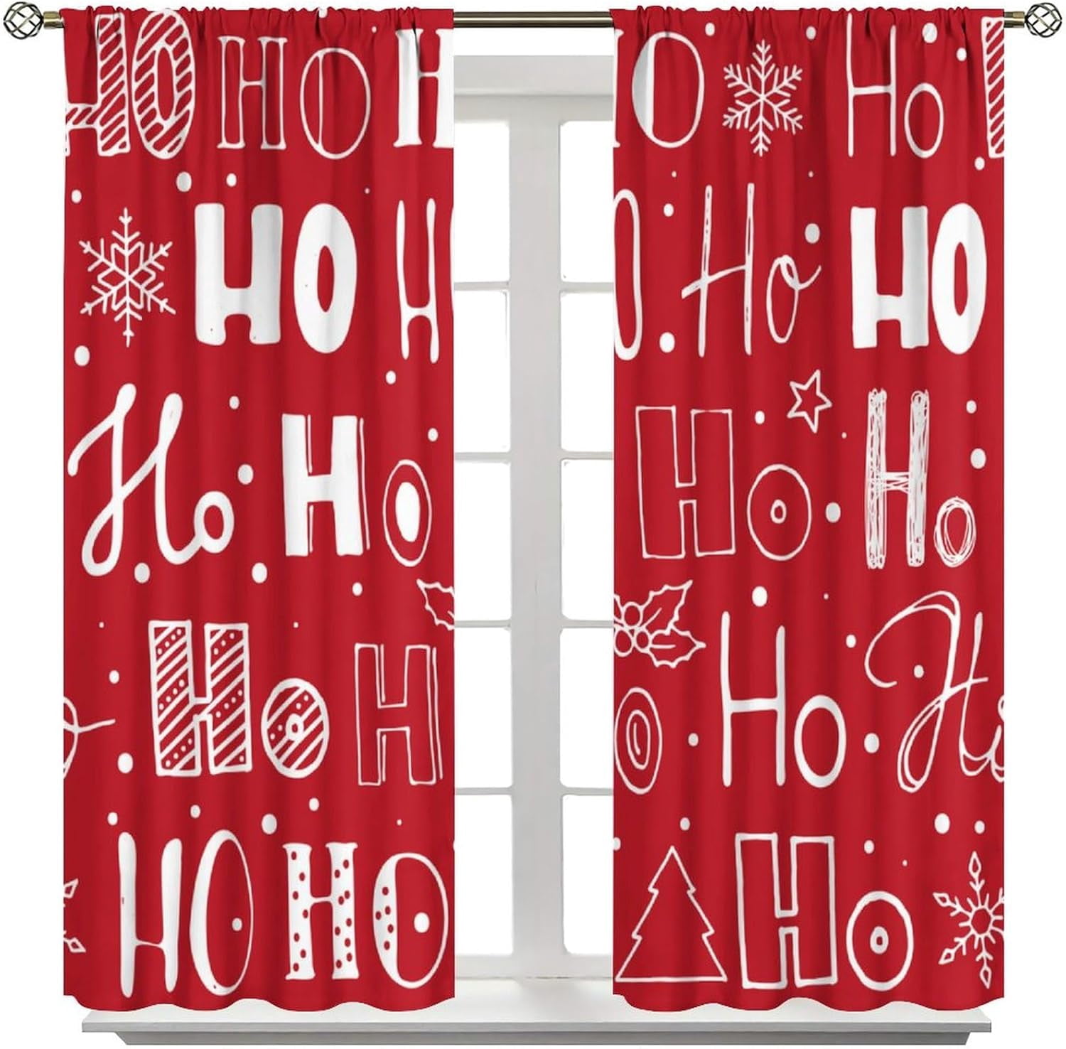 Christmas Blackout Curtain, Ho Ho Ho Christmas Santa Laugh Window ...