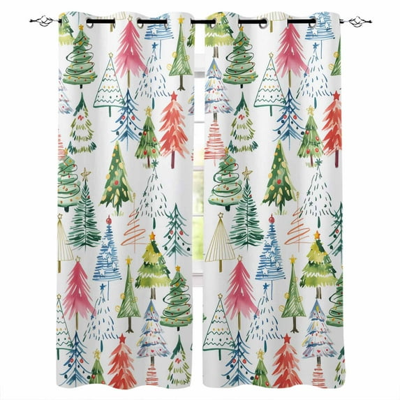 Christmas Blackout Curtains for Bedroom/Living Room, Thermal Insulated ...