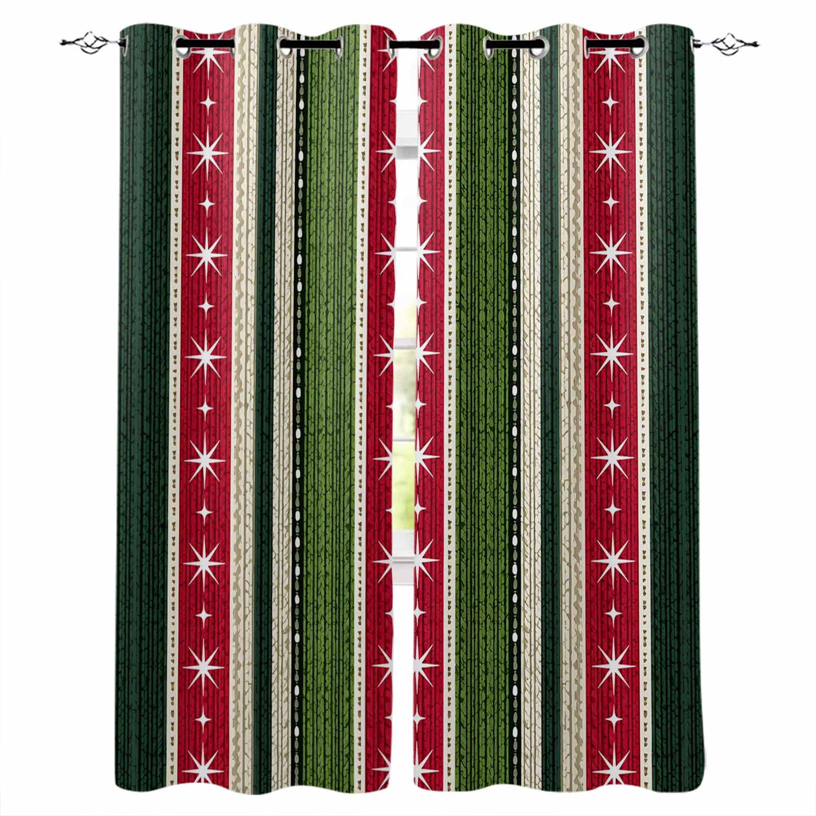 Christmas Blackout Curtains for Bedroom/Living Room, Thermal Insulated ...