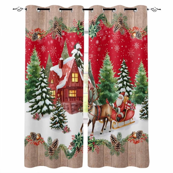 Christmas Blackout Curtains for Bedroom/Living Room, Thermal Insulated ...