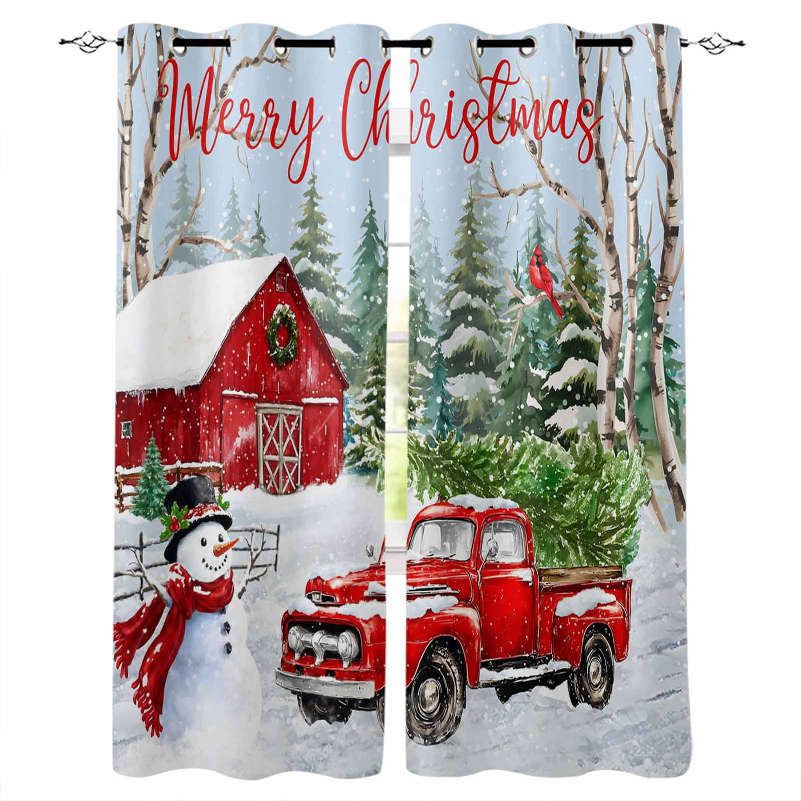 Christmas Blackout Curtains for Bedroom/Living Room, Thermal Insulated ...