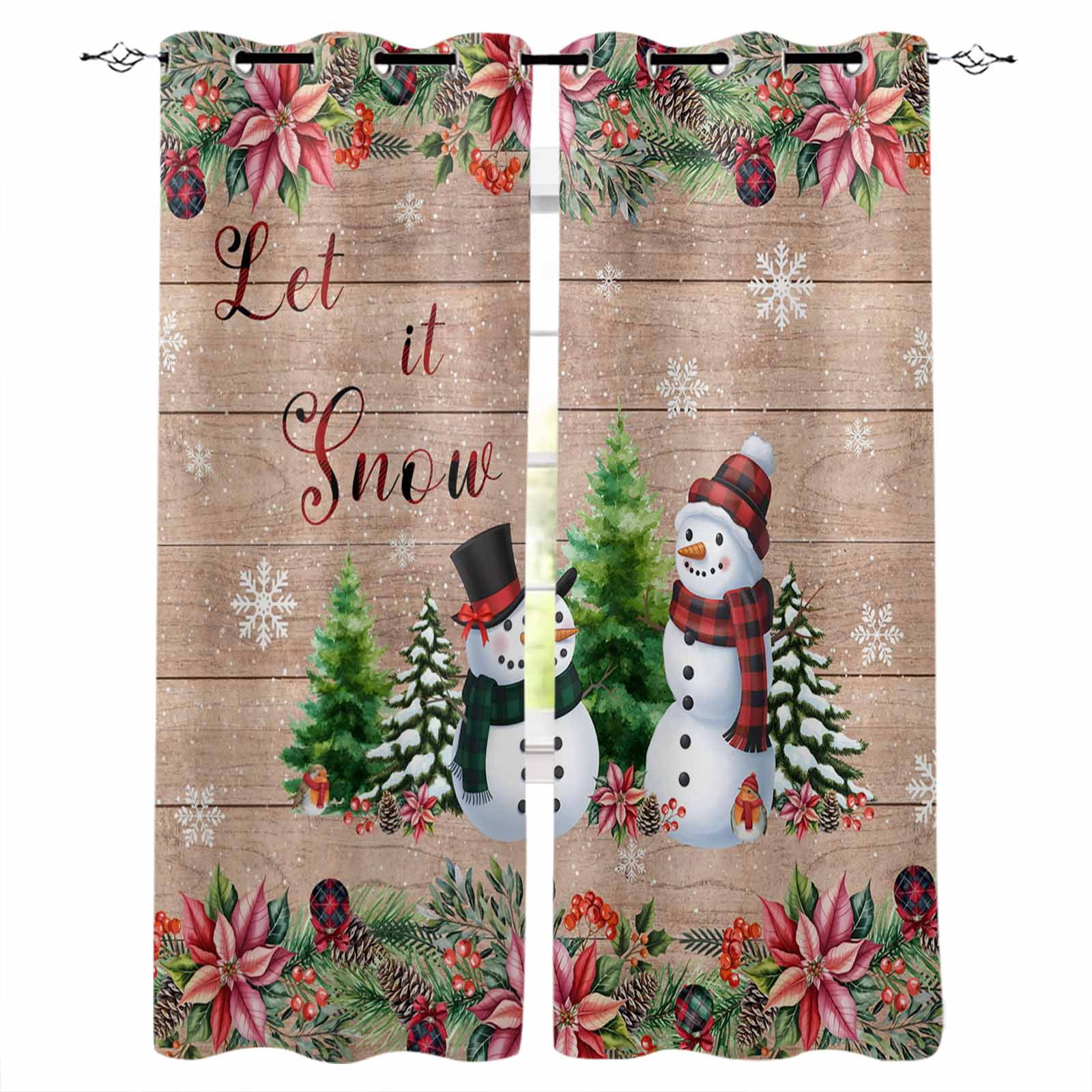 Christmas Blackout Curtains for Bedroom/Living Room, Thermal Insulated ...