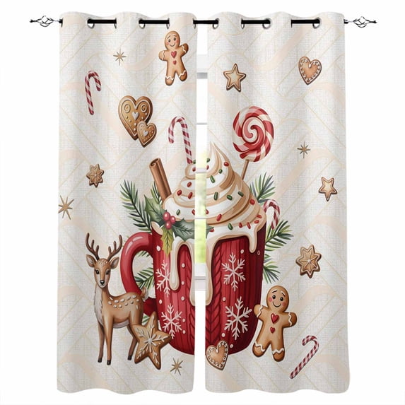 Christmas Blackout Curtains for Bedroom/Living Room, Thermal Insulated ...