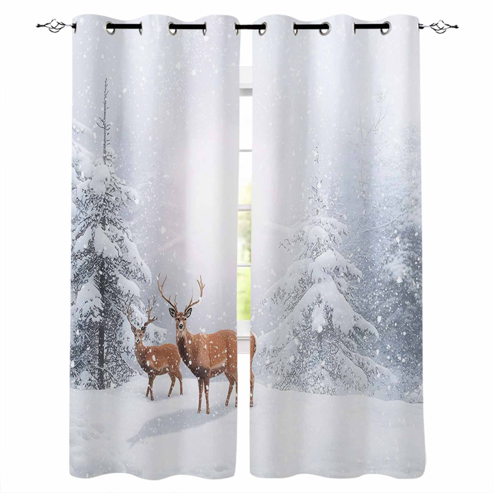 Christmas Blackout Curtains for Bedroom/Living Room, Thermal Insulated ...