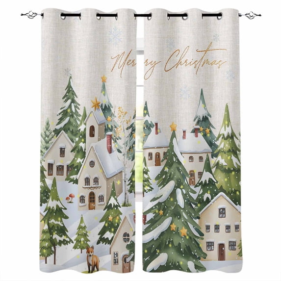 Christmas Blackout Curtains for Bedroom/Living Room, Thermal Insulated ...