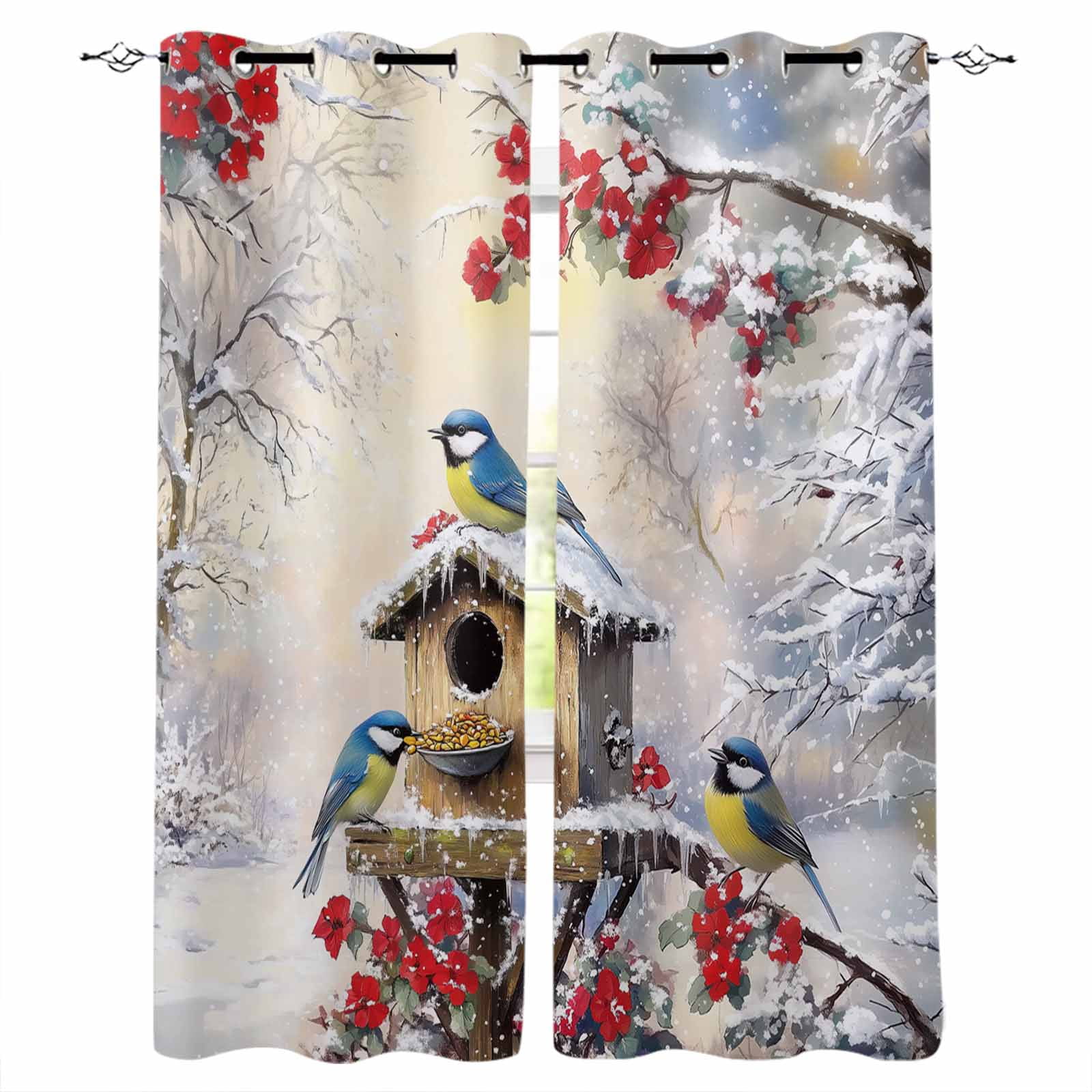 Christmas Blackout Curtains for Bedroom/Living Room, Thermal Insulated ...