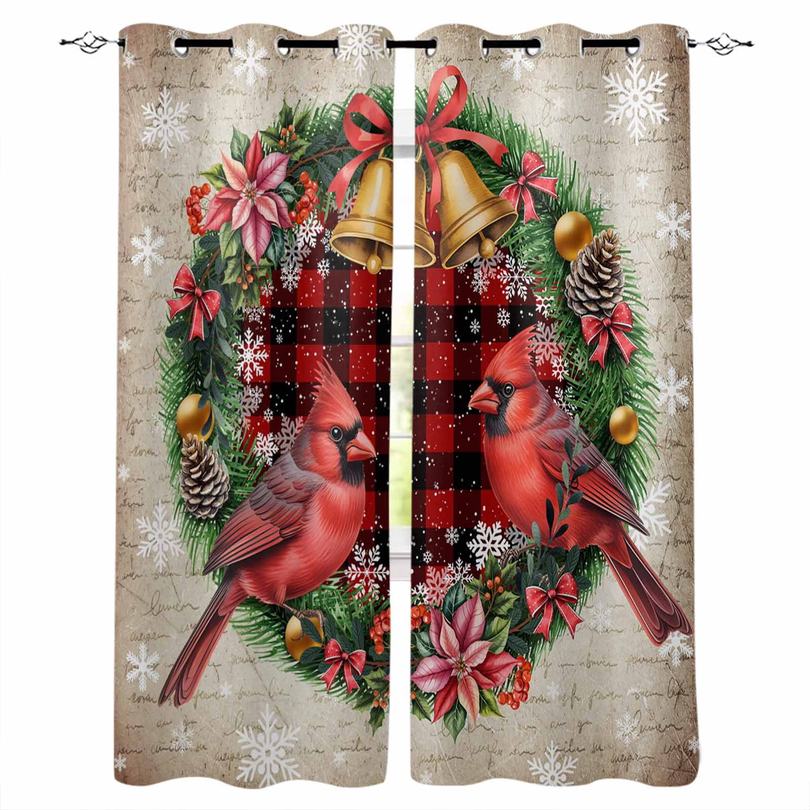 Christmas Blackout Curtains for Bedroom/Living Room, Thermal Insulated ...