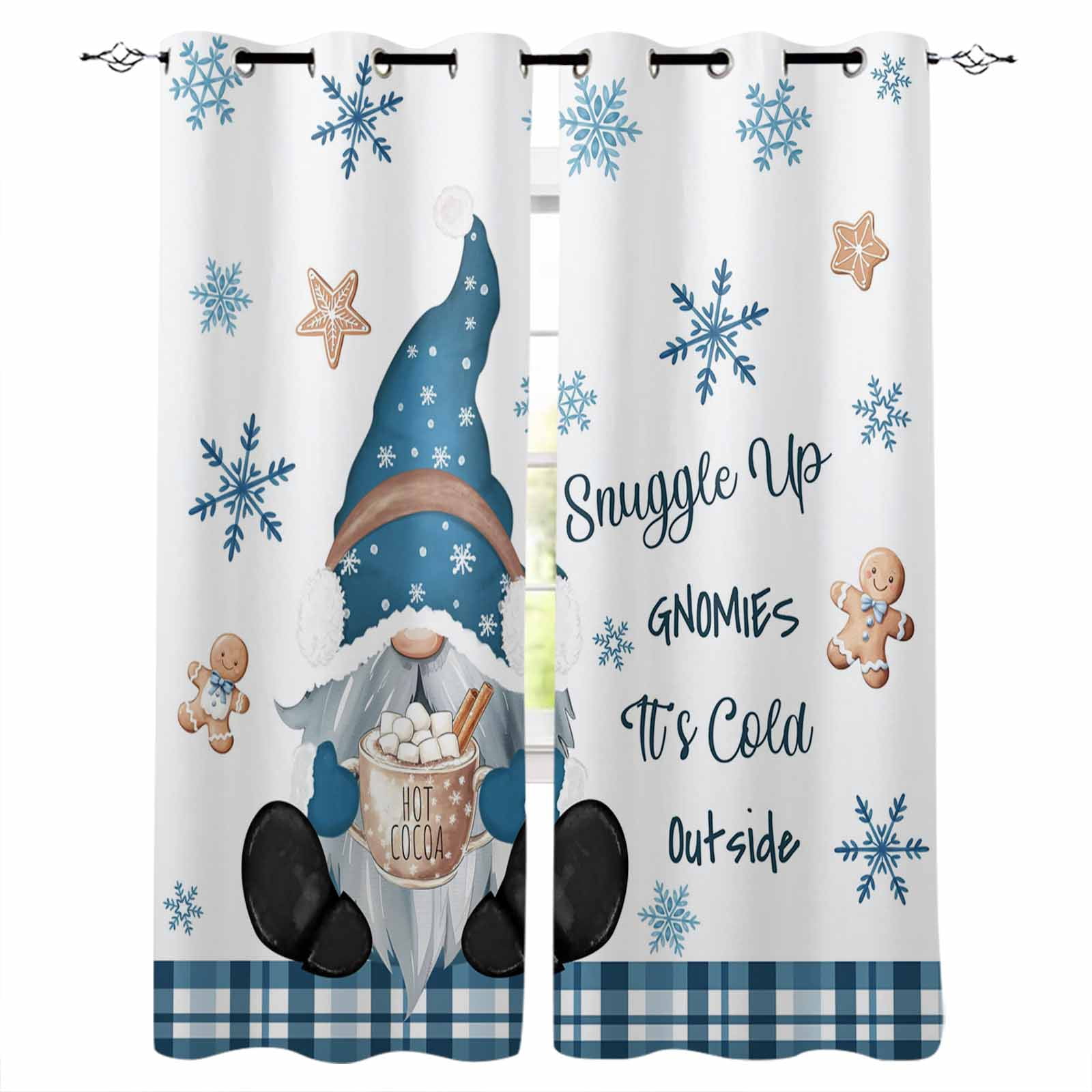 Christmas Blackout Curtains for Bedroom/Living Room, Thermal Insulated ...