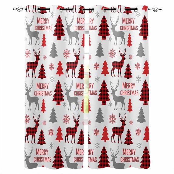 Christmas Blackout Curtains for Bedroom/Living Room, Thermal Insulated ...