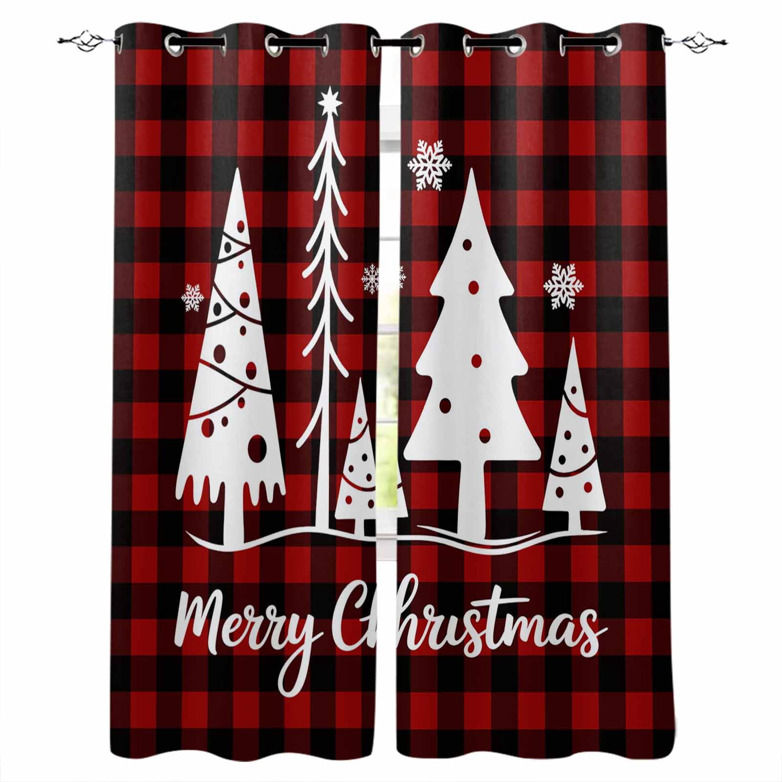 Christmas Blackout Curtains for Bedroom/Living Room, Thermal Insulated ...