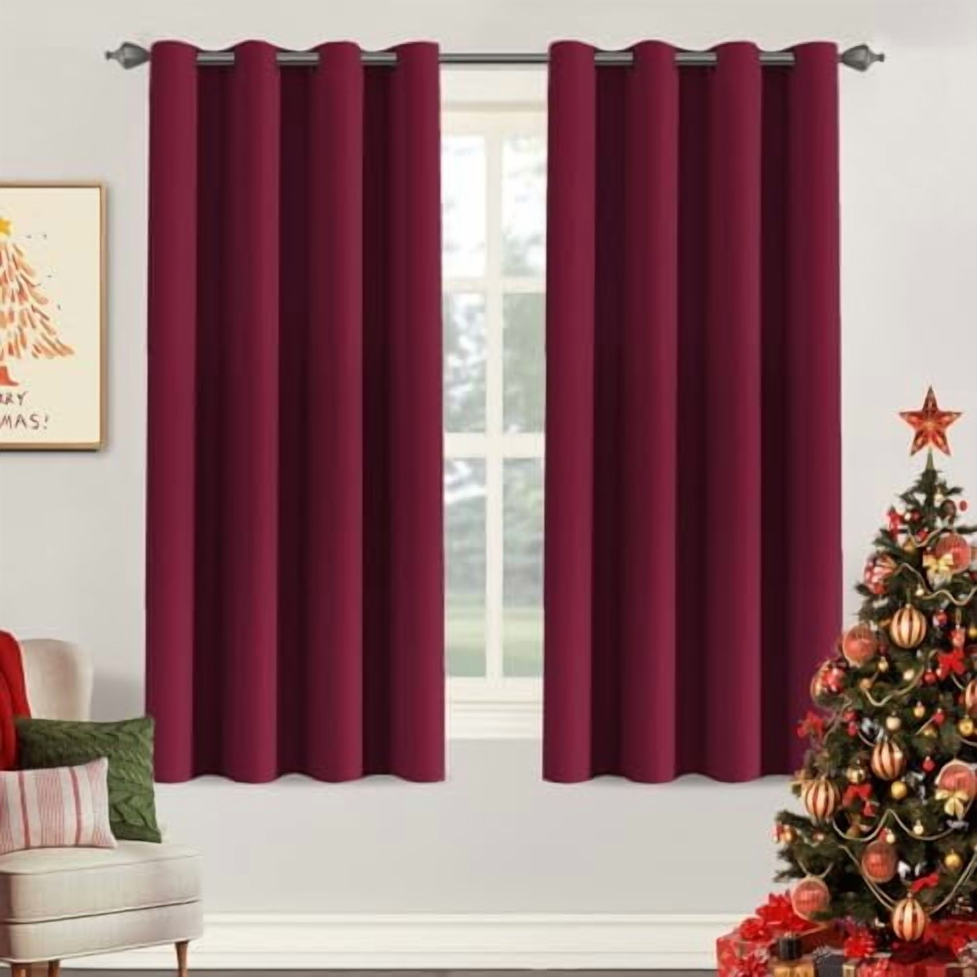 Christmas Blackout Curtains Blackout Thermal Insulated Curtains for ...