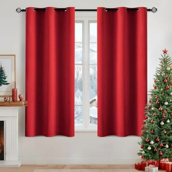 Christmas Blackout Curtains Room Darkening Thermal Insulated Drapes ...