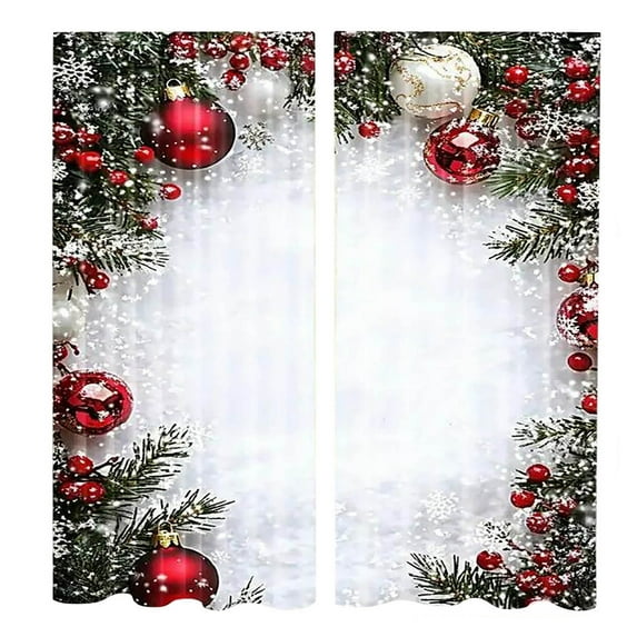 Christmas Blackout Curtains for Bedroom Living Room Snow Scene ...