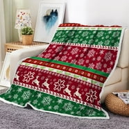 Red Christmas Gingerbread Man Throw Blanket, Winter Cute Star ...