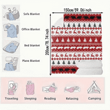 Christmas Blanket Xmas Sherpa Flannel Fleece Throw Soft Winter Snowflake Reindeer Bed Blankets ...
