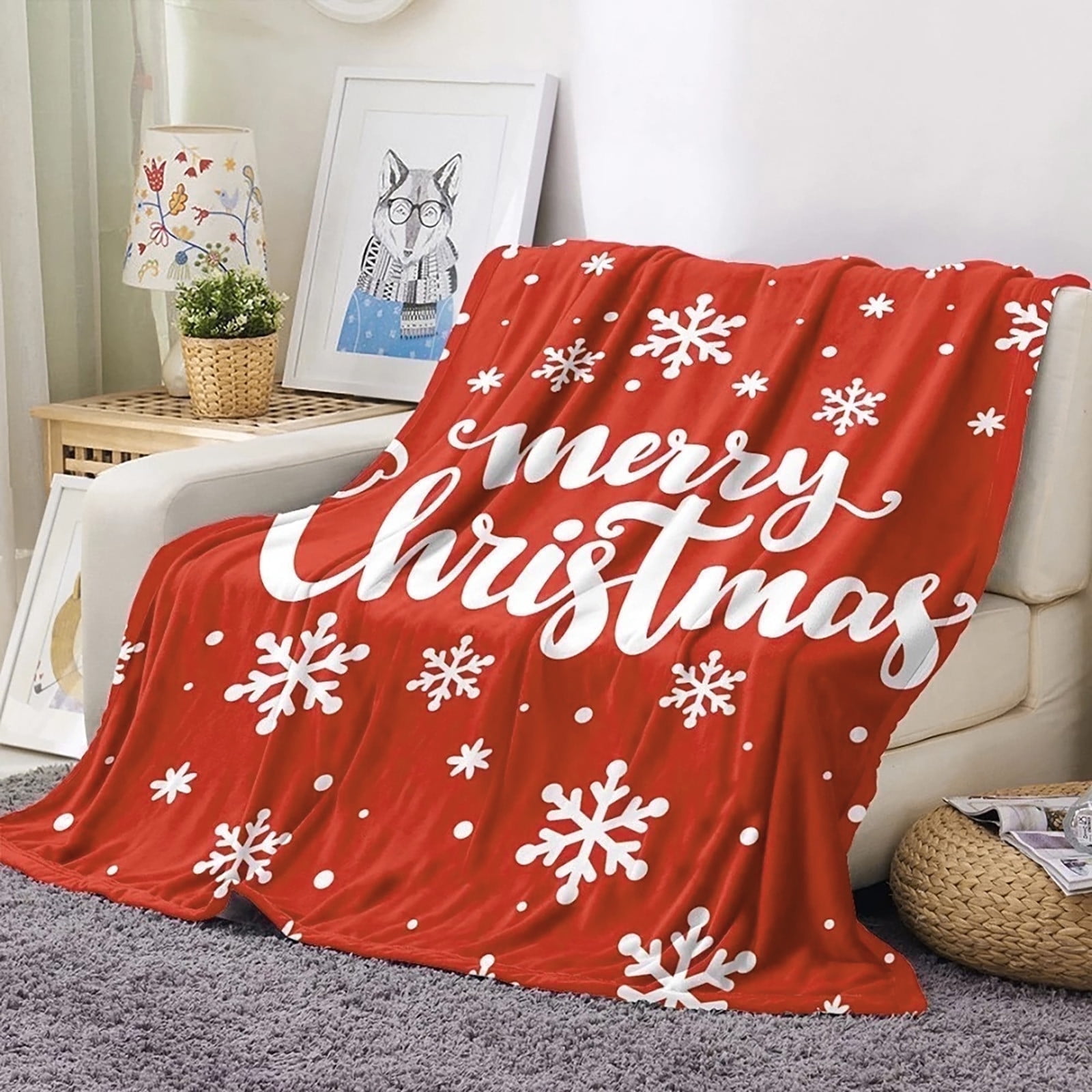Santa Cozy Fleece Xmas Blanket - Lightweight, Soft, Plush, Suitable for ...