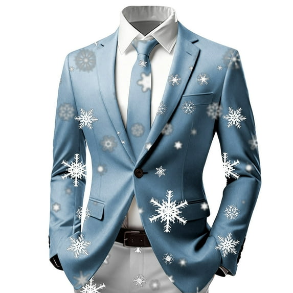 Christmas Blazer Men Vintage Corduroy Xmas Graphic Suit Jackets Slim ...