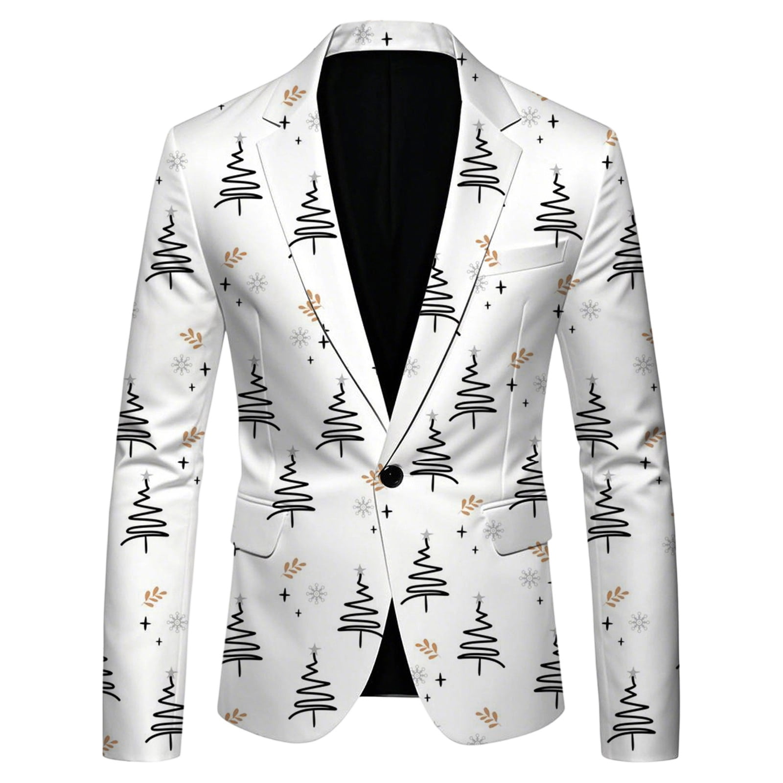 Christmas Blazer for Men Slim Fit Corduroy Xmas Print Holiday Party One ...