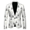 Christmas Blazer for Men Slim Fit Corduroy Xmas Print Holiday Party One ...