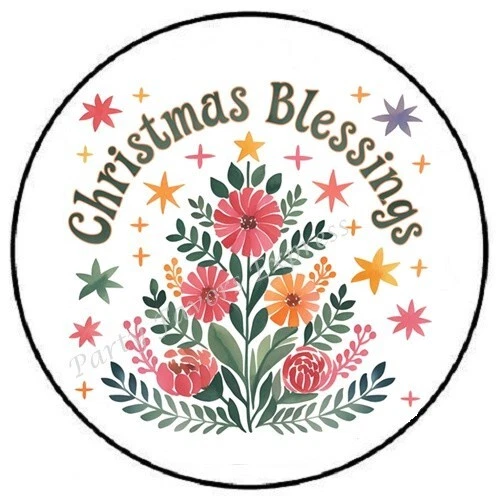 Christmas Blessings Religious Stickers Party Favors Phone Decal Water ...