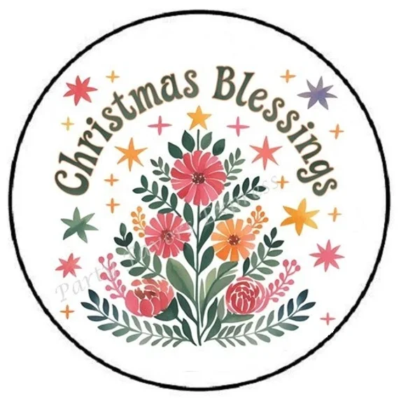 Christmas Blessings Religious Stickers Party Favors Phone Decal Water ...
