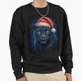 Christmas Blue Eye Panther Snow Scene Graphic Unisex Sweatshirt Retro ...