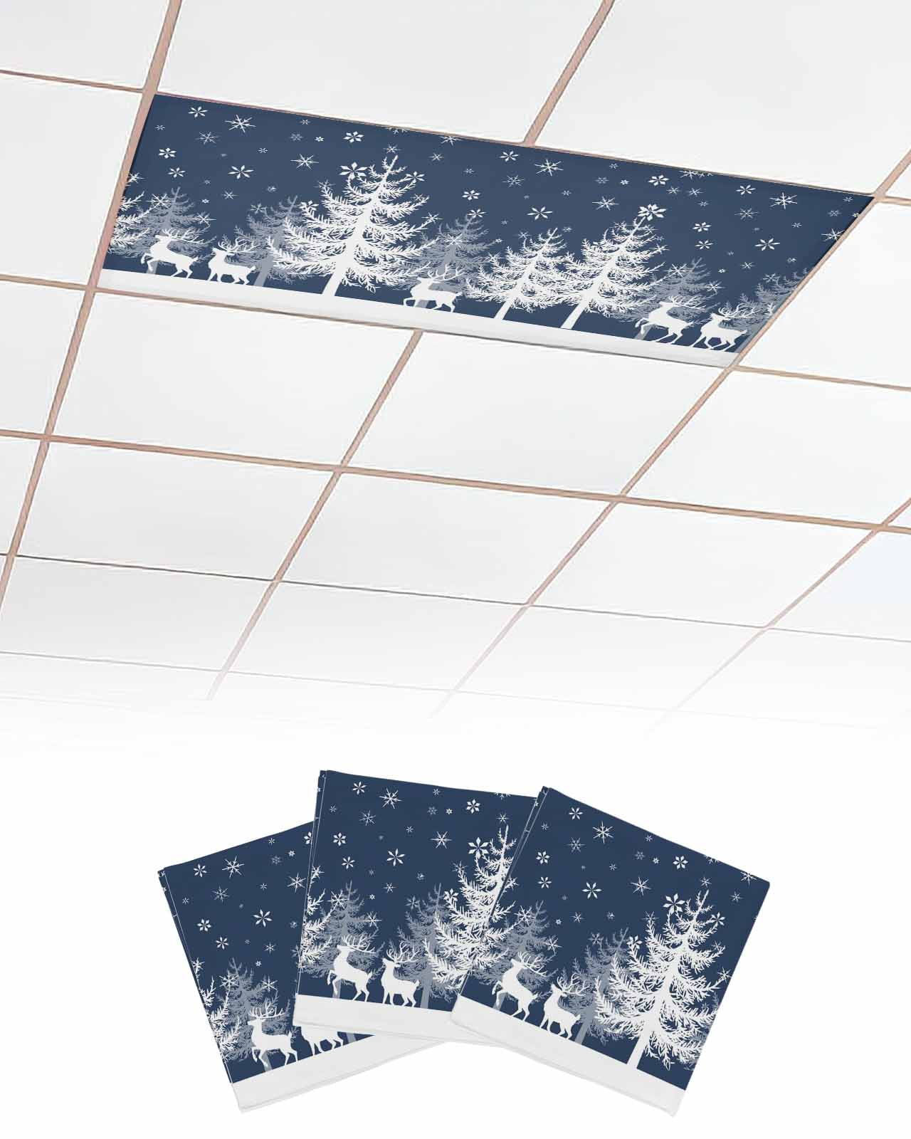 Christmas Blue Fluorescent Light Covers for Ceiling Lights 4x2 feet,3 ...