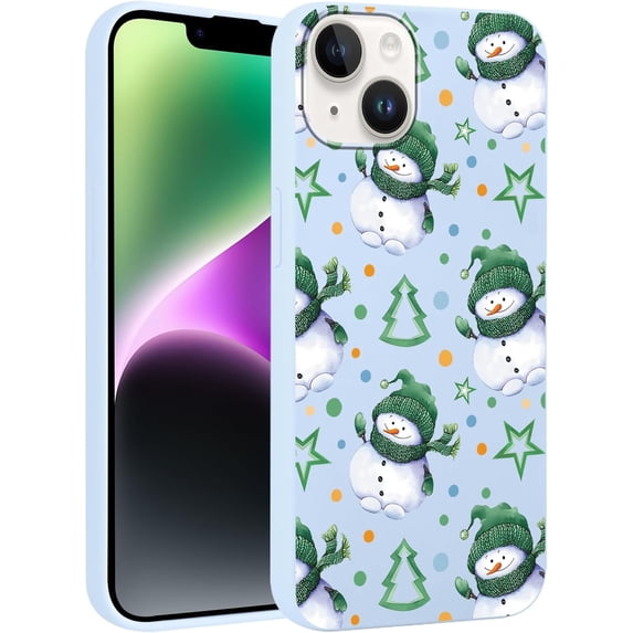 Christmas Blue Print Phone Case for iPhone 13 Mini 5.4", with ...