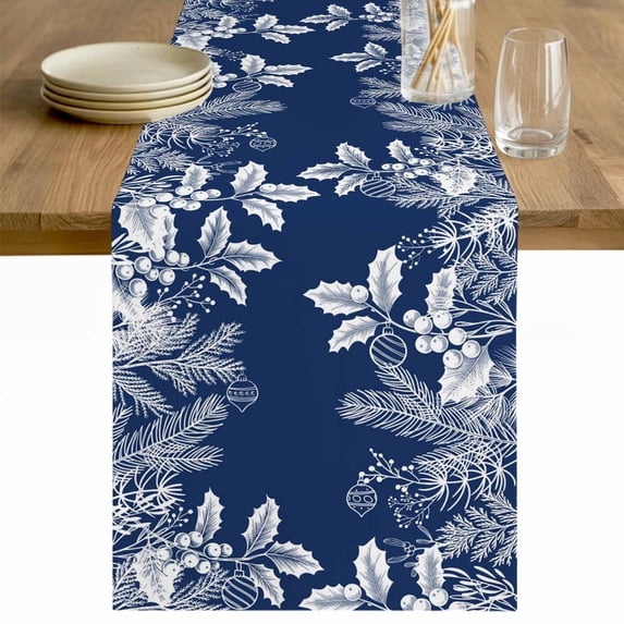 Christmas Blue Table Runner 36 Inches Long Farmhouse Dress Scarves ...