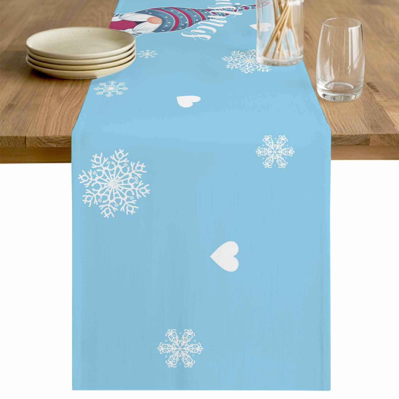 Christmas Blue Table Runner 72 Inches Long Farmhouse Dress Scarves ...