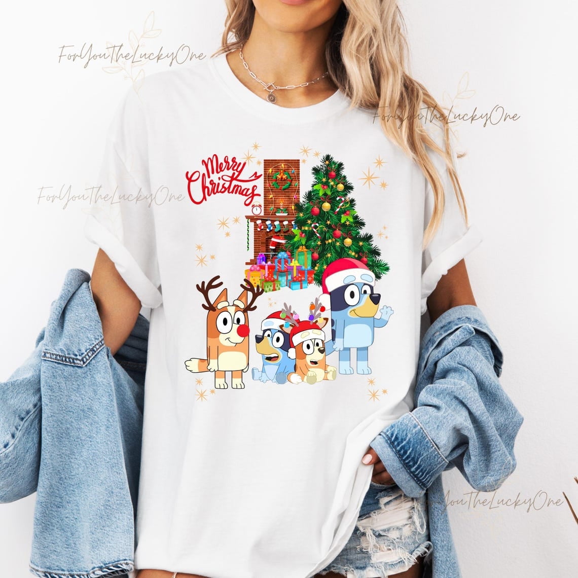 Christmas Bluey Family Shirt Bluey Family Shirts Rockin' Around The ...