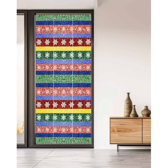 Christmas Boho Colorful Window Privacy Film Stained Glass Window Film ...